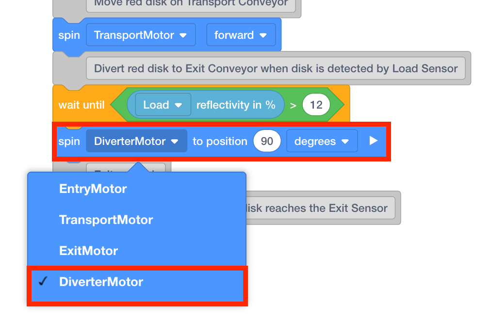 VEX Workcellv1 - Conveyor Systems and Sensors - Lab 10 - Spin the Transport Conveyor