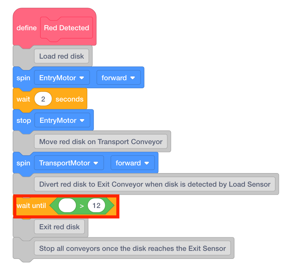 VEX Workcellv1 - Conveyor Systems and Sensors - Lab 10 - Spin the Transport Conveyor
