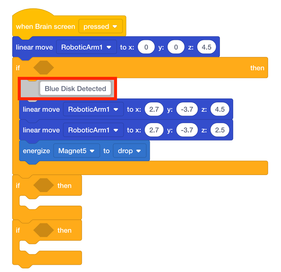 Vex Workcellv1 Transporting Objects Lab 8 Detect Blue Green And Red Disk