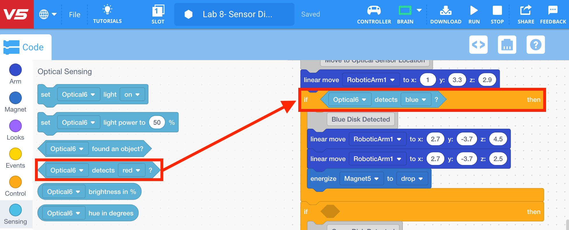Vex Amcdemo Transporting Objects Lab 2 Adding Conditions