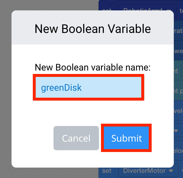 VEX Workcellv1 - Cooperative Systems - Lab 11 - Create a Boolean Variable VEX Workcellv1 - Cooperative Systems - Lab 11 - Create a Boolean Variable