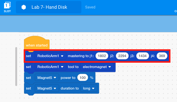 Vex Workcellv1 Dropping Off Objects Lab 7 Create The Hand Disk Project